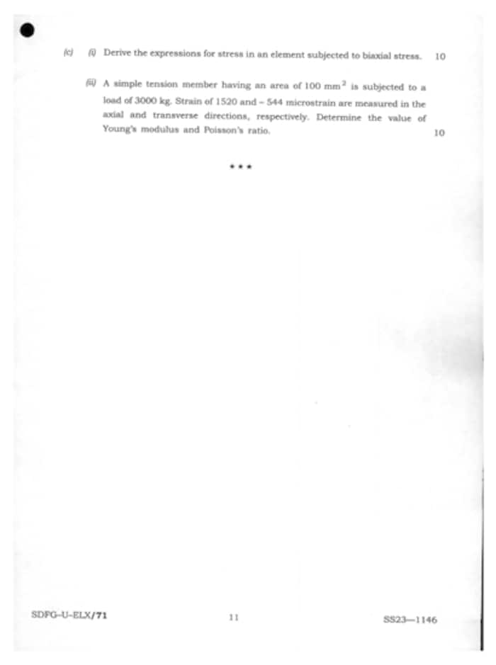 UPSC ESE (Main) 2023 Electronics and Telecommunication Engineering(Paper-I)