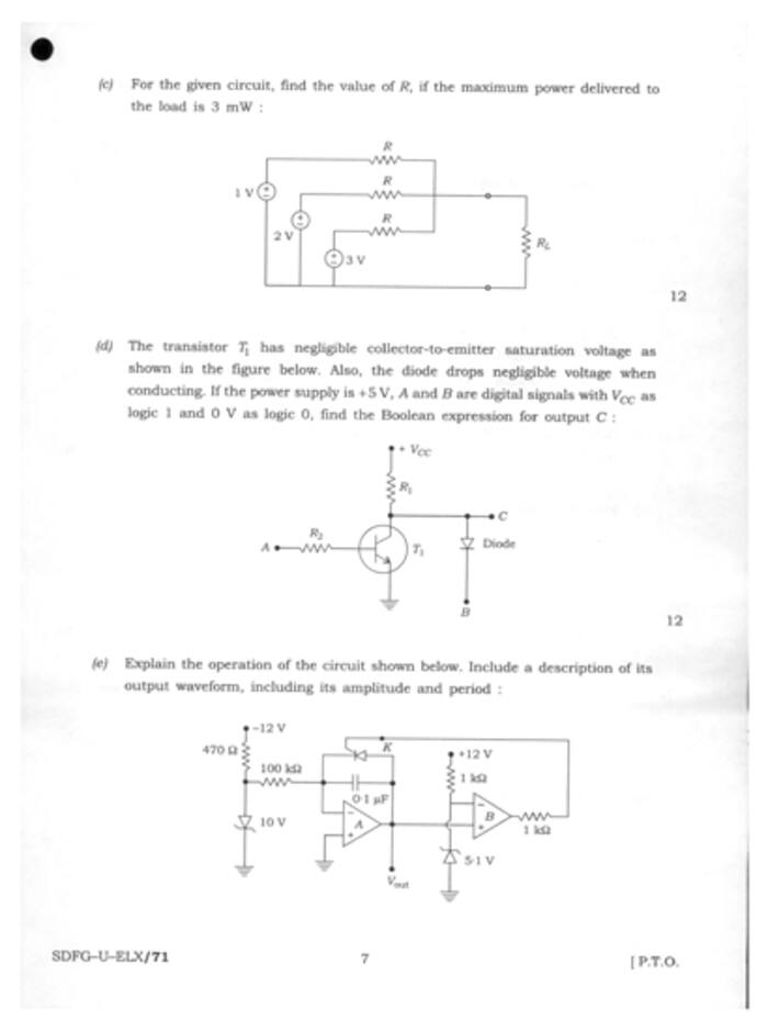 UPSC ESE (Main) 2023 Electronics and Telecommunication Engineering(Paper-I)