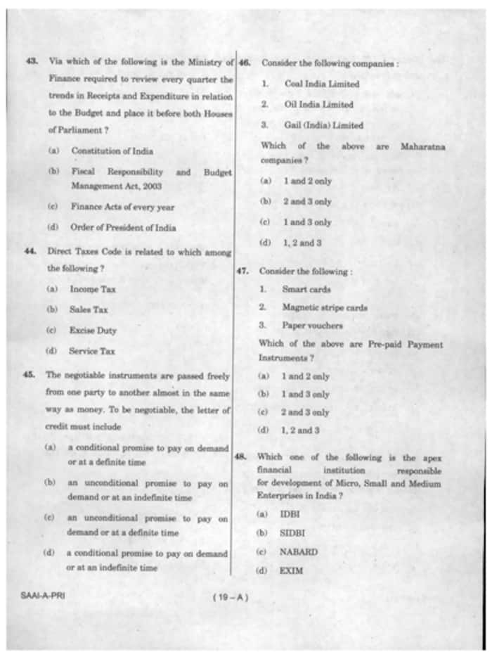 UPSC Combined SO(Grade B) LDC Exam Question Paper 2023-(Paper I)