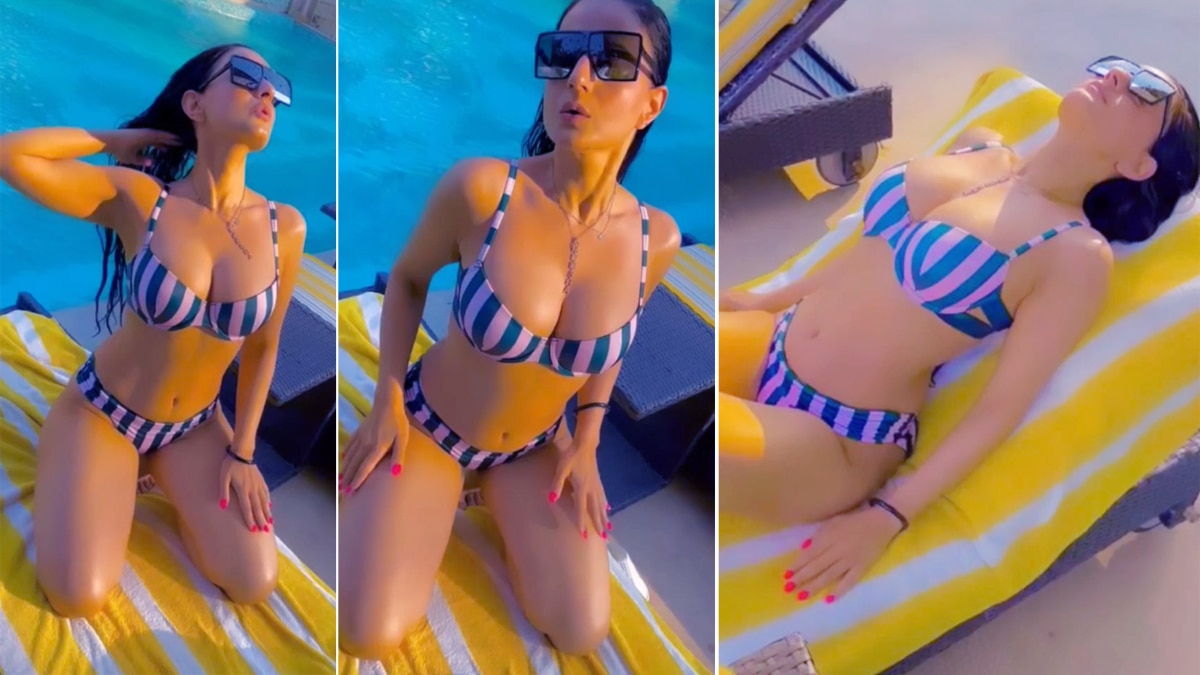 Ameesha Patel Creates A Splash In Pool In New Bikini Photos