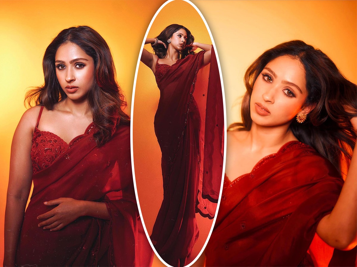 Pashmina Roshan Looks Like a Beautiful Rose in Red Organza Saree And ...