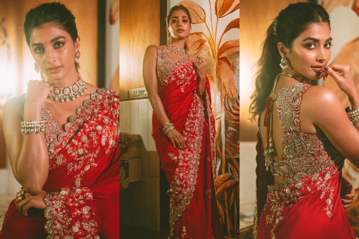 Red Alert! Pooja Hegde Brings Desi Fashion Back in Pure Silk Saree For ...