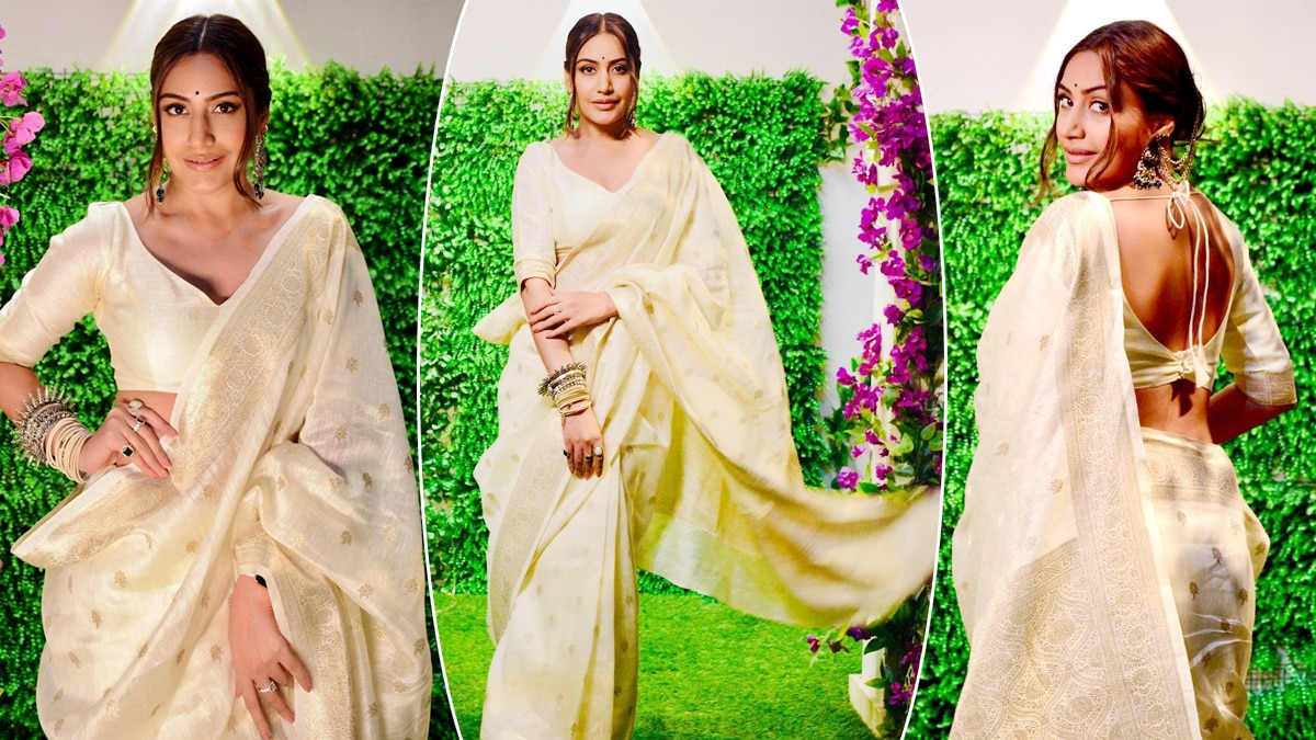 Surbhi Chandna Dazzles in Hot Backless Blouse And Matching Saree l PHOTOS