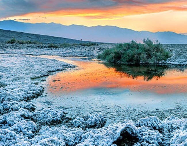A beautiful view of salt lake named Death Valley in Eastern California