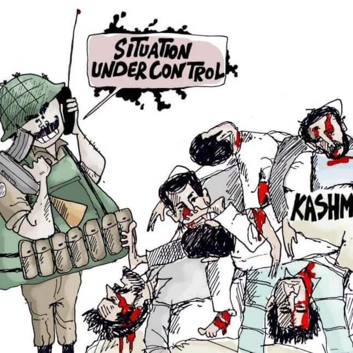 Cartoonists from Kashmir expressing their side of the story