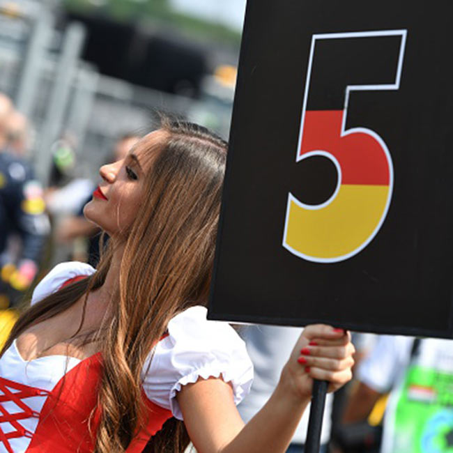 A picture Glamorous F1 grid girls during British Grand Prix