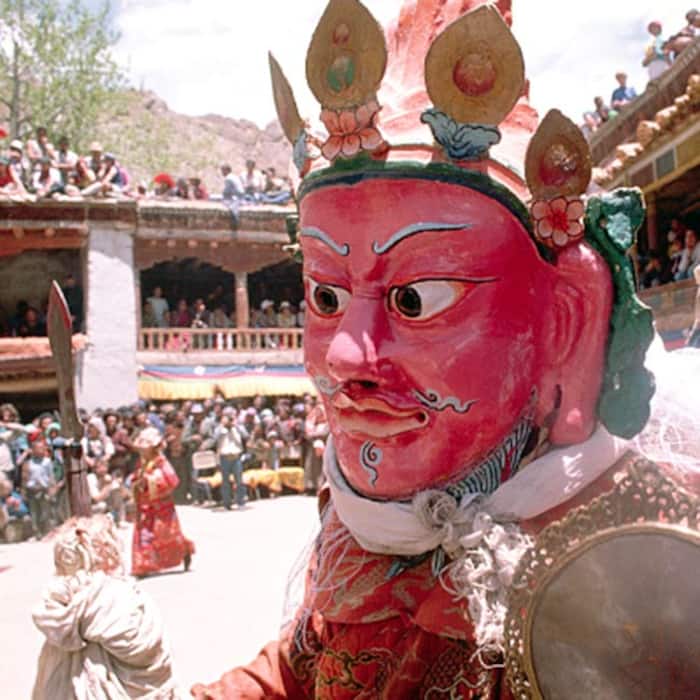Monks dancing at Hemis monastery during Hemis Festival in Ladakh