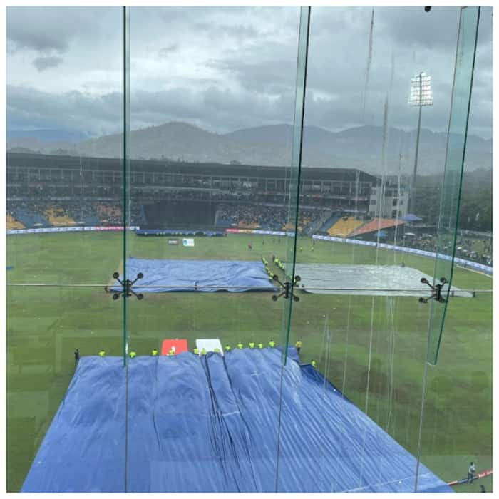 A Press Box view of the Pallekele International Cricket Stadium.