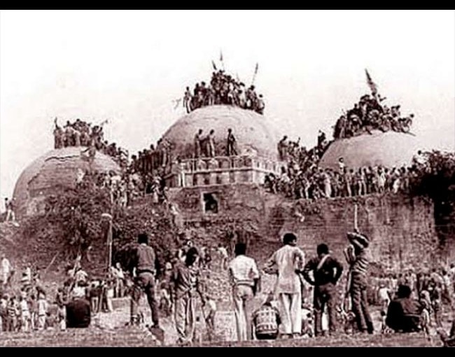 A snap from 1992 Babri Masjid demolition