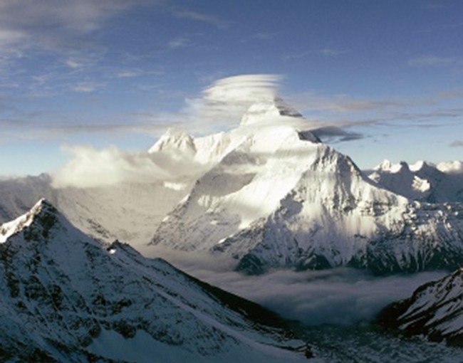 A view of Nanda Devi peak as you take a trekking trip to Pindari Glacier