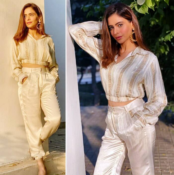 Aamna Sharif Wears White Co-ord Set With Sheer Grace- Check Beautiful Pics