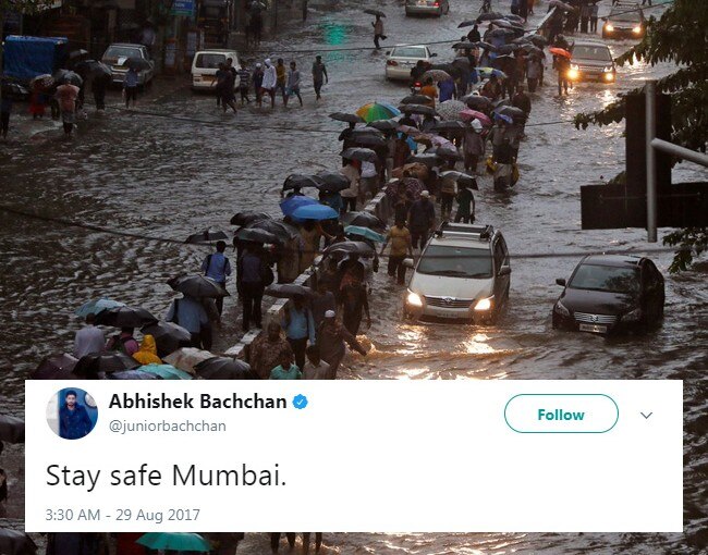 Mumbai Rains: Bollywood celebs urge Mumbaikars to stay safe via Twitter