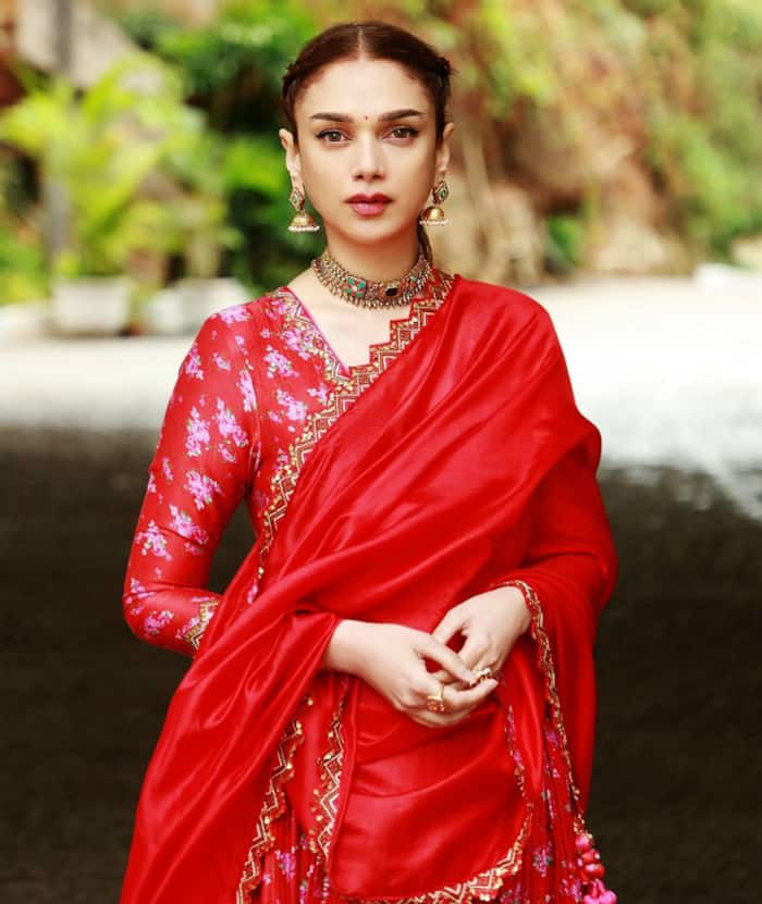 Aditi Rao Hydari Dazzles in Red Anarkali Lehenga in Stunning Photoshoot ...