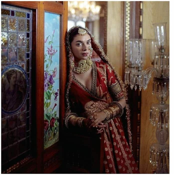 Aditi Rao Hydari Turns Bride For Sabyasachi in a Super-Gorgeous Red Bridal Lehenga And ...