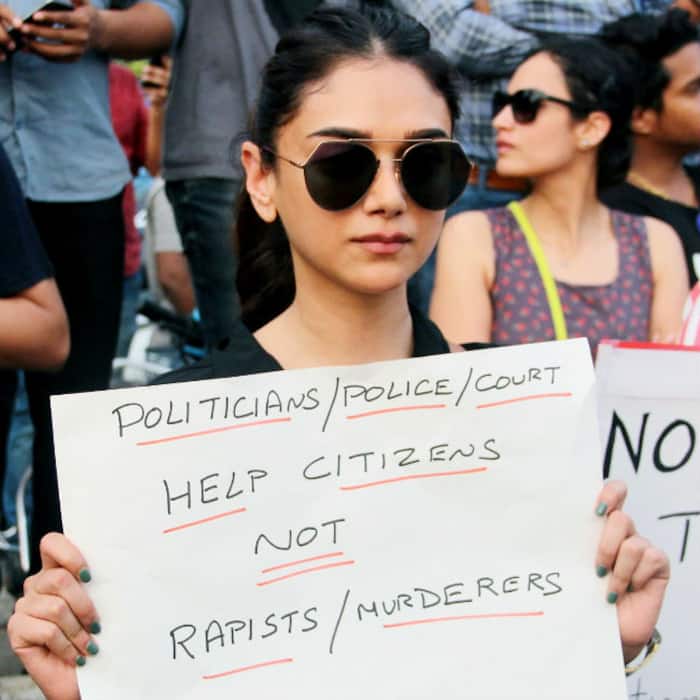 Aditi Rao Hydari, Twinkle Khanna protest against Unnao and Kathua rape ...