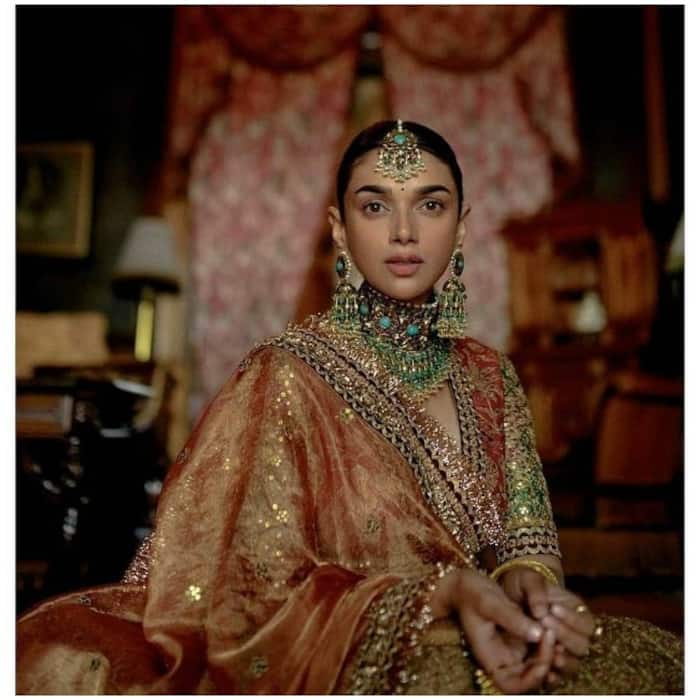 Aditi Rao Hydari Turns Bride For Sabyasachi in a Super-Gorgeous Red Bridal Lehenga And ...