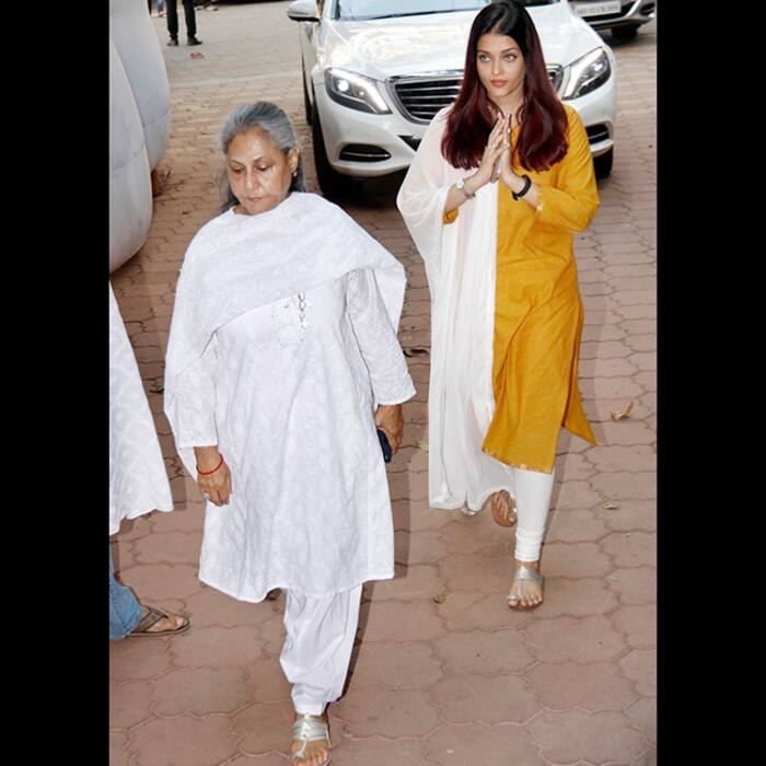 Jaya Bachchan and Aishwarya Rai at Shammi aunty’s Chautha