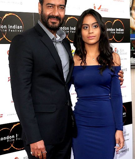Ajay Devgn with daughter Nysa during London Film Festival