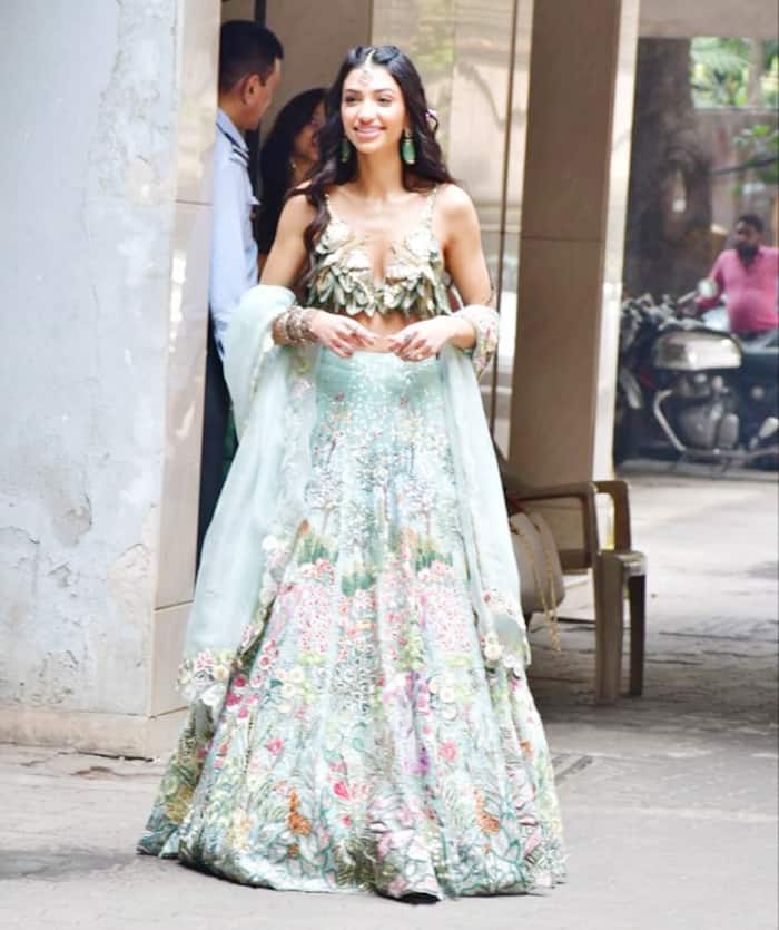 Alanna Panday Wears a Powdered Blue Jungle-Themed Lehenga For Her ...