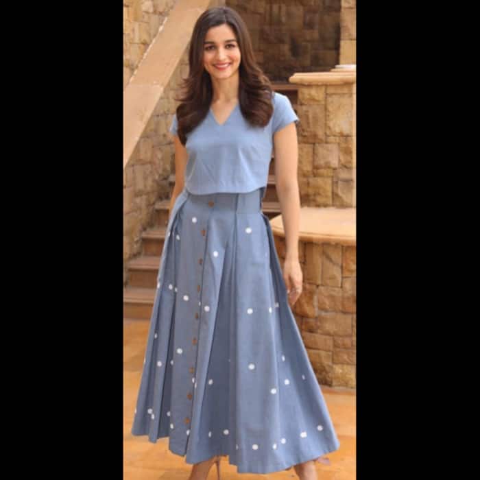 Alia Bhatt In Denim Skirt
