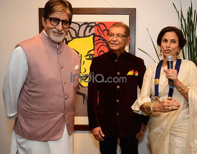 Amitabh Bachchan with Dilip De at his art exhibition ‘Celebration of ...