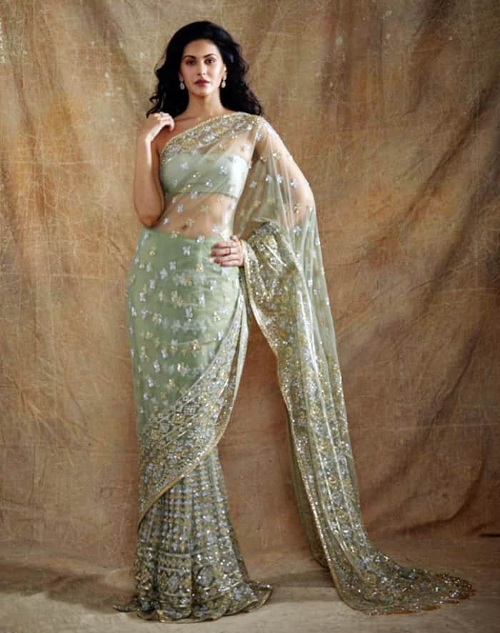 Amyra looked ethereal in the sheer saree