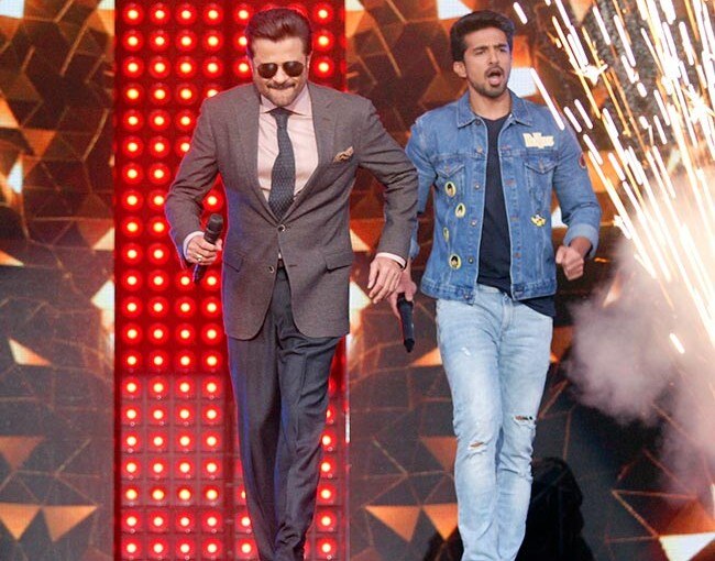 Anil Kapoor and Saqib Saleem promoting Race 3