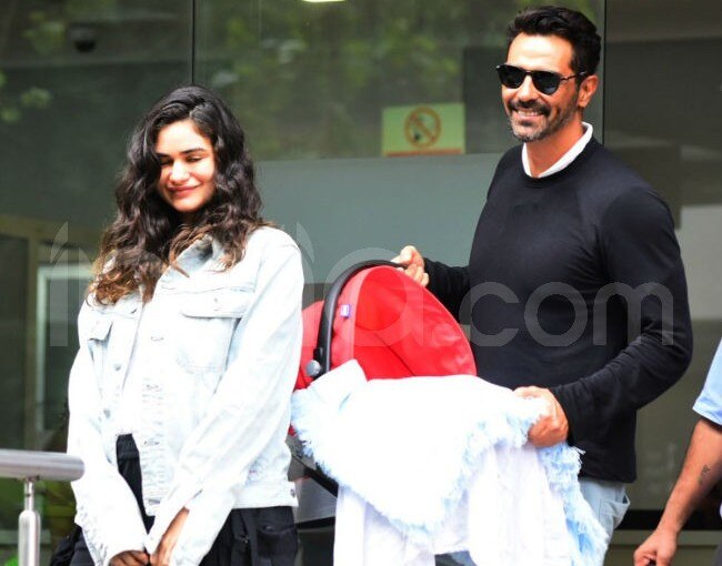 Arjun Rampal And Gabriella Demetriades Take Their Newborn Home While ...