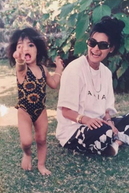 A picture of Arjun Rampal with her mother