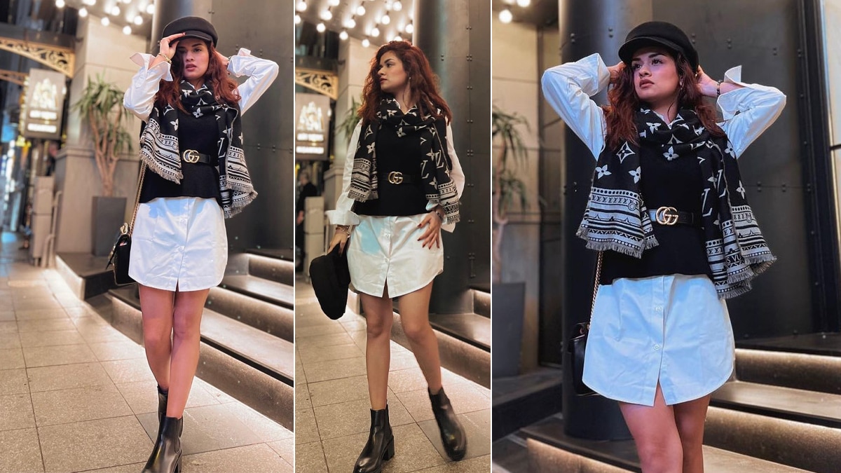 Avneet Kaur Turns Heads in Sexy White Sleeve Shirt Dress From Istanbul ...
