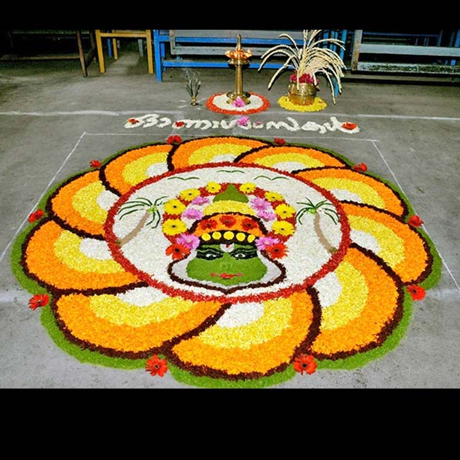 Pookalam made of flowers