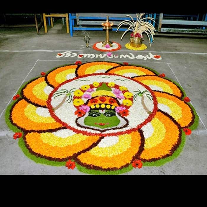 Pookalam made of flowers