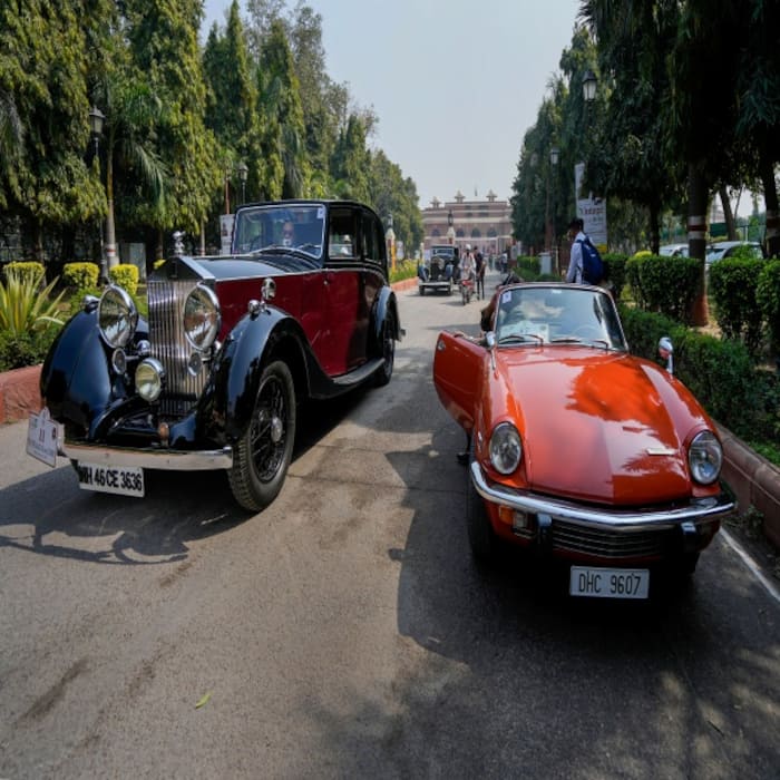 PHOTOS| Vintage Cars, Bikes Take On Streets Of Delhi With A Timeless Charm