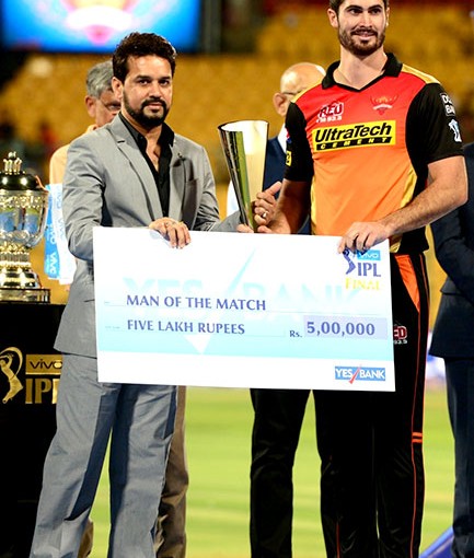 Ben Cutting of Sunrisers Hyderabad clicked after winning the IPL title 2016