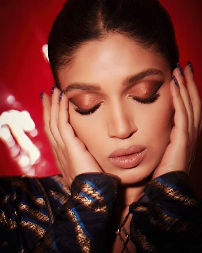 Bhumika Pednekar Looks Hot In Green Satin Thigh High Slit Dress