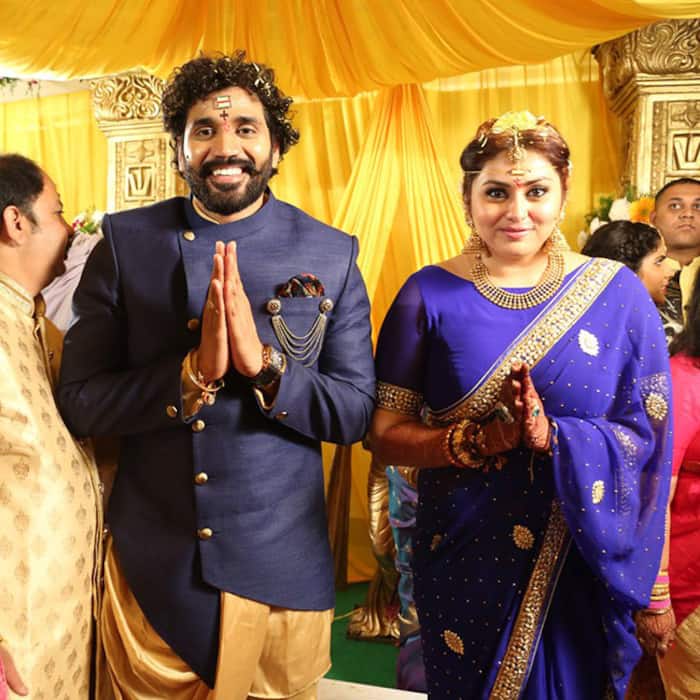 Kollywood actress Namitha and husband Veerendra Chowdhary taking ...