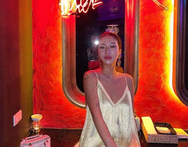 Carina Linn Looks Beguiling in Golden Dress