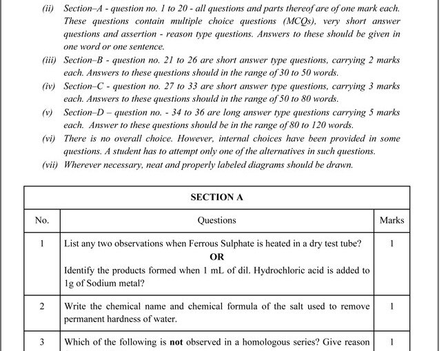 CBSE Board Class 10 Exam 2021: Download Class 10 Science Sample Paper Here