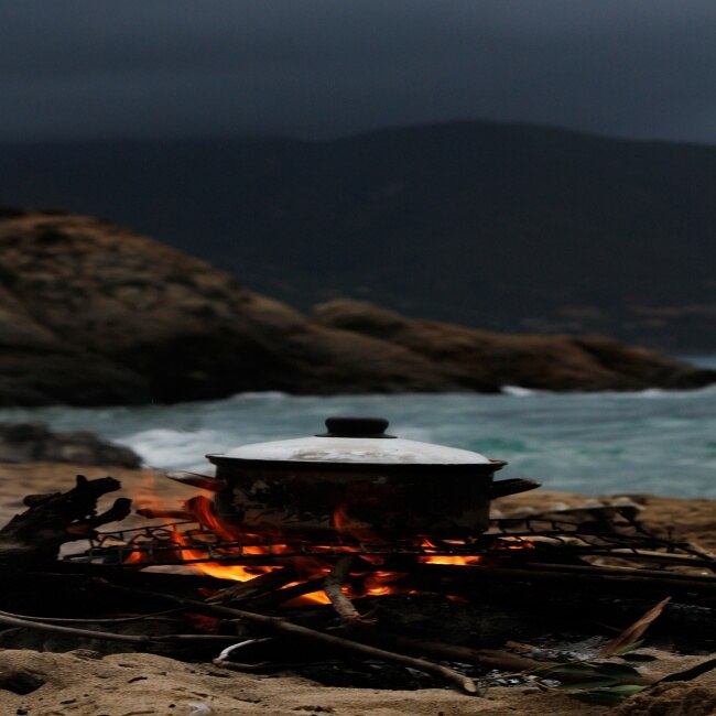 Cooking by the beach