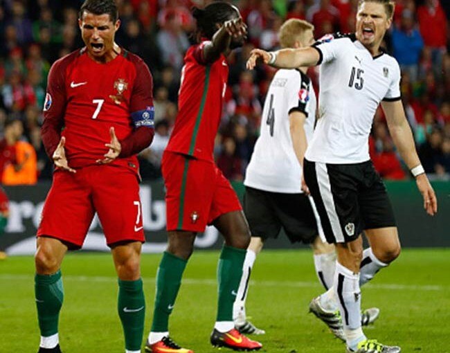 Cristiano Ronaldo’s reaction after missing a goal during UEFA EURO 2016