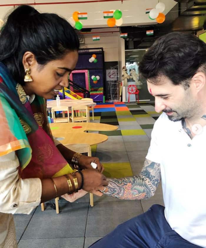 Daniel Weber celebrates Raksha Bandhan