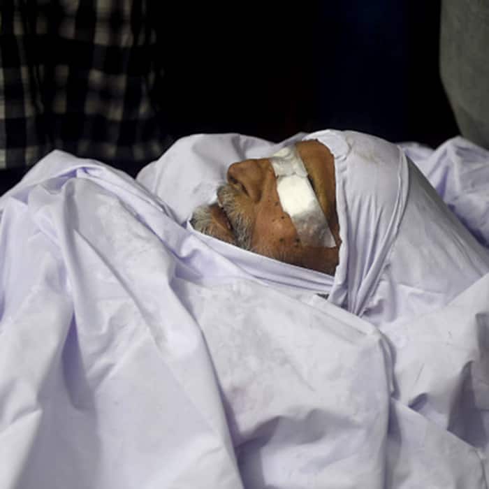 Dead body of Abdul Sattar Edhi before the funeral ceremony