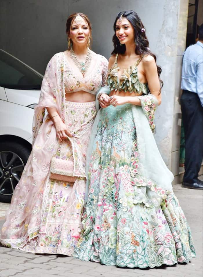 Alanna Panday Wears a Powdered Blue Jungle-Themed Lehenga For Her ...