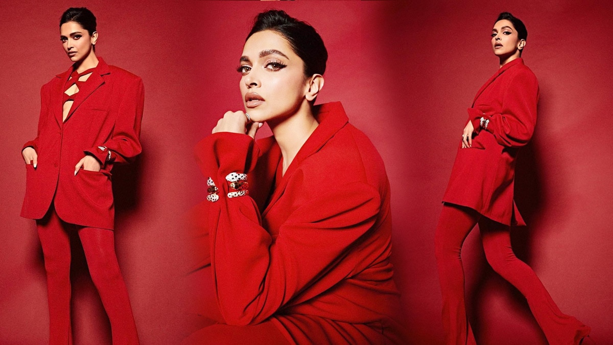 Deepika Padukone is a Total Smokeshow in Sexy Red Oversized Blazer And ...