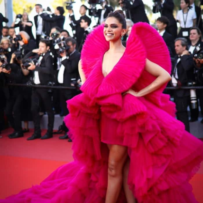 Cannes Day 1: Urvashi Rautela's Fashion Statement in Ruffled Pink Gown ...