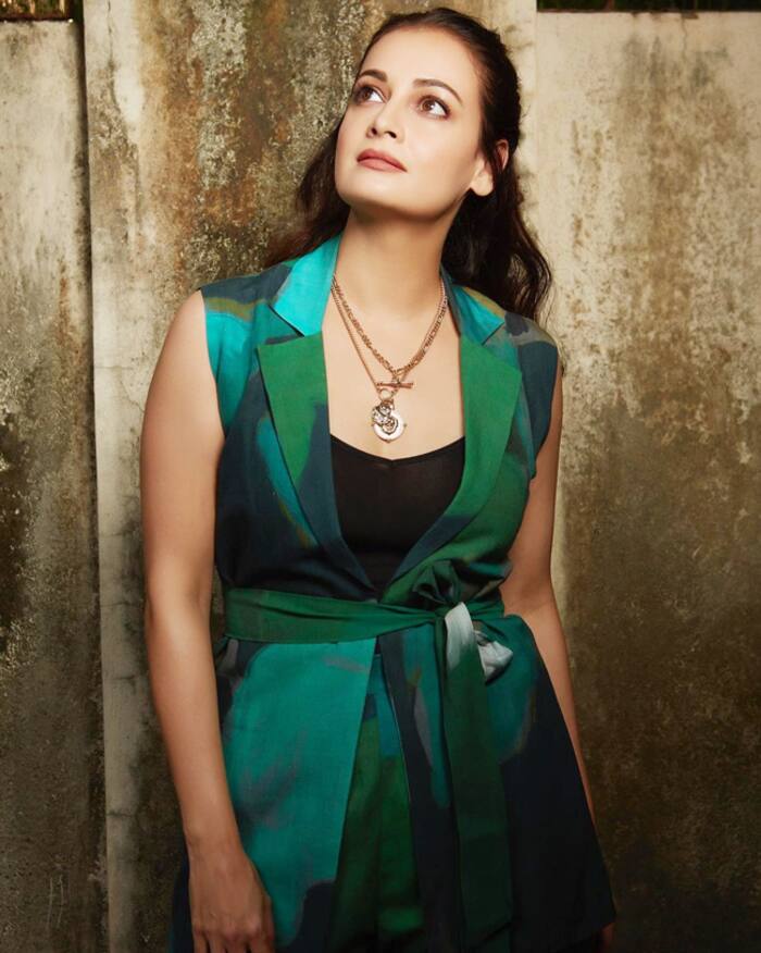 Dia Mirza Aces Casual Look in Floral Printed Jacket Set Worth Rs 15k ...