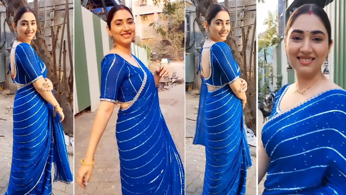 Disha Parmar Takes Time Out From Shooting to Pose in Pretty Blue Saree ...