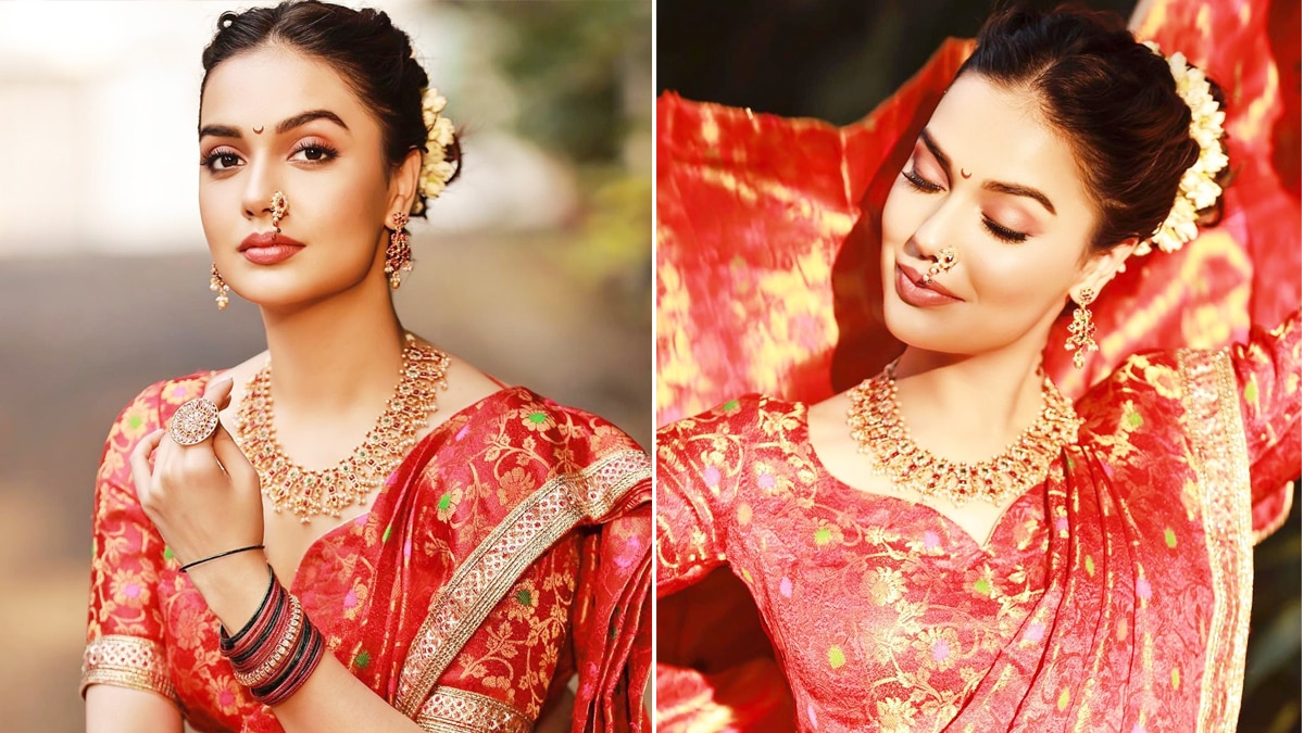 Divya Agarwal Turns Into A Traditional Marathi Mulgi For Ganesh ...