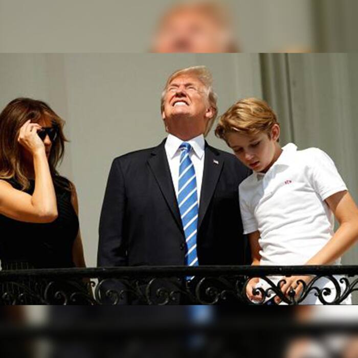 PHOTOS: US President Donald Trump DARES to watch the total solar ...