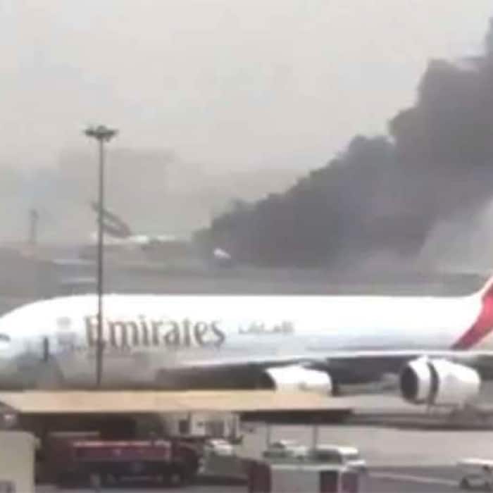 PHOTOS: Emirates airline plane makes 'crash landing' at Dubai ...